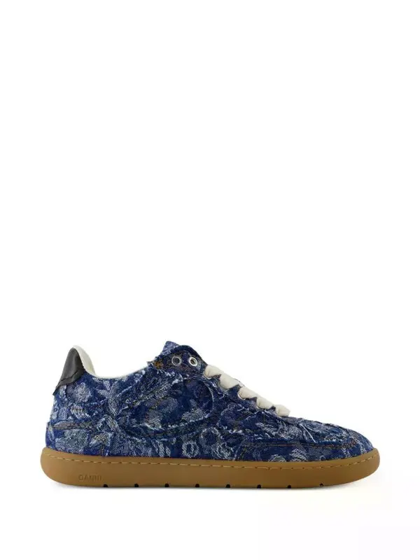 GANNI Tapestry Almond-toe Sneakers - Blue