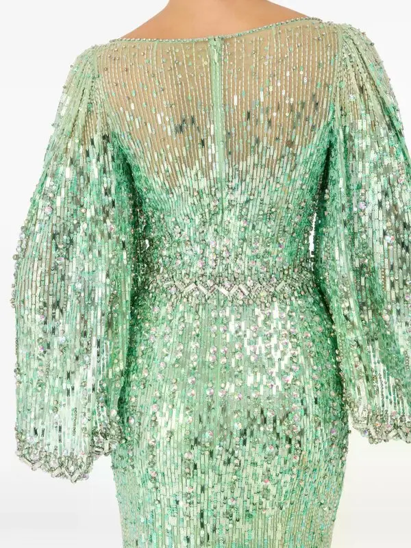 Jenny Packham Ines Sequin-embellished Maxi Dress - Green