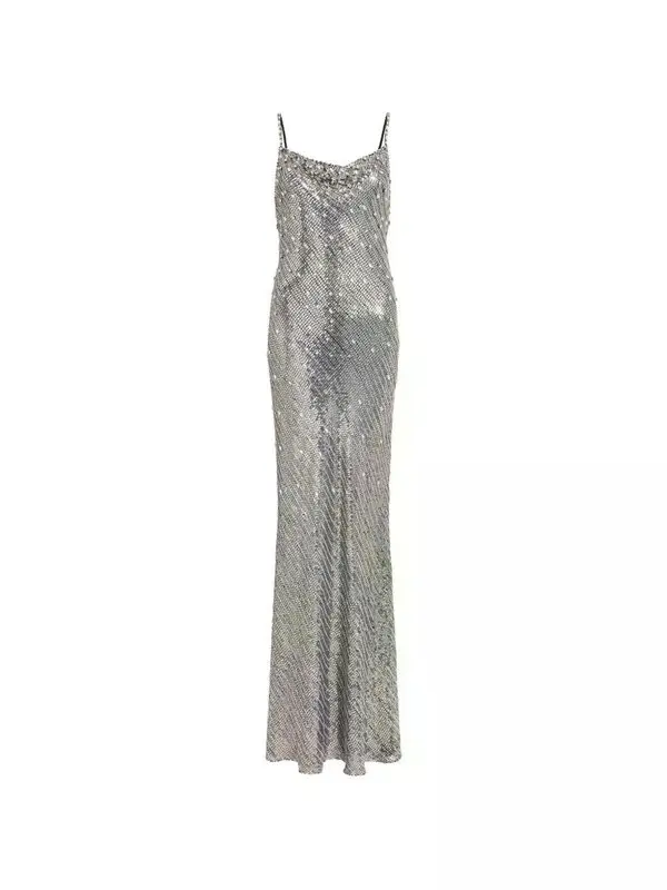 Jenny Packham Foxx Embellished Dress - Silver