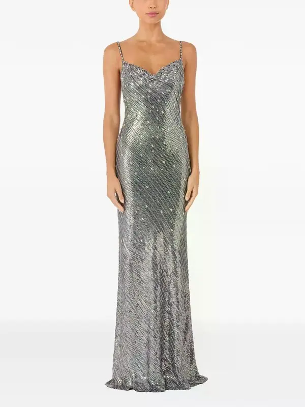 Jenny Packham Foxx Embellished Dress - Silver