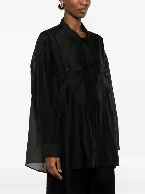THELATEST Daria Chest-pocket Shirt - Black
