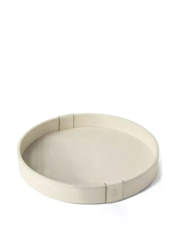 Brunello Cucinelli Wooden Small Tray With Leather Cover
