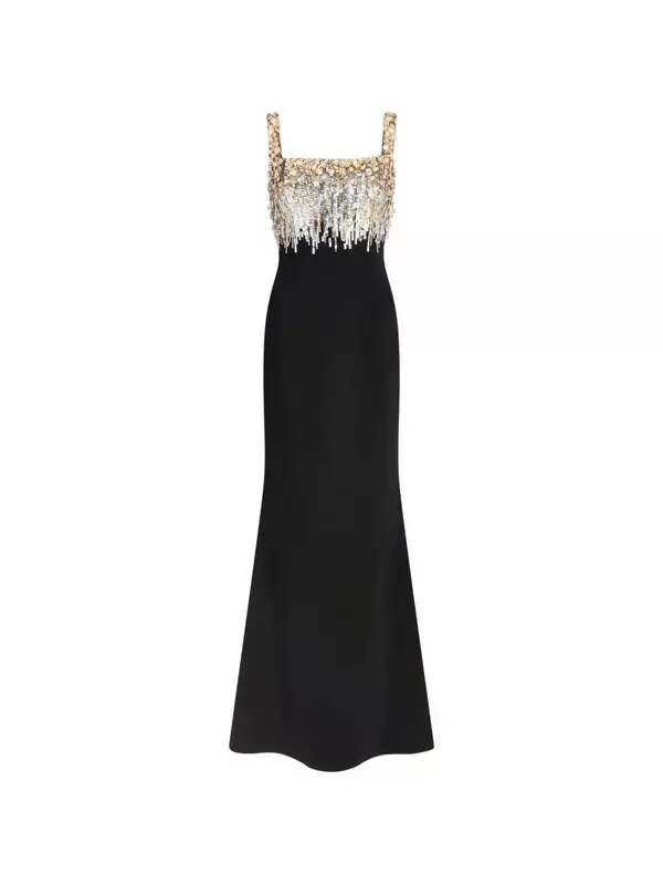 Jenny Packham Embellished Sleeveless Dress - Black