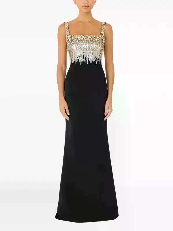 Jenny Packham Embellished Sleeveless Dress - Black