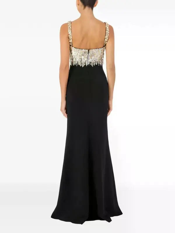 Jenny Packham Embellished Sleeveless Dress - Black