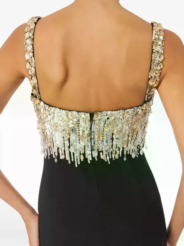 Jenny Packham Embellished Sleeveless Dress - Black