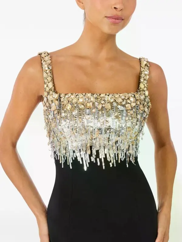 Jenny Packham Embellished Sleeveless Dress - Black