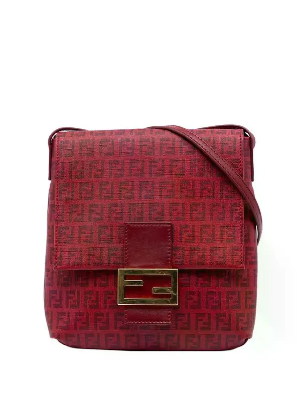 Fendi Zucchino Spalmati Crossbody Bag - Red