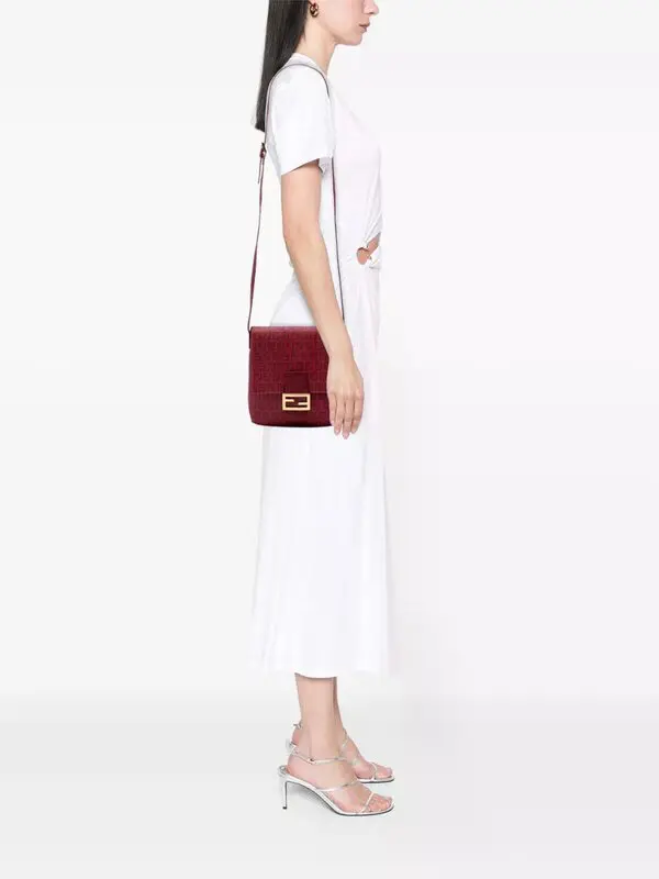 Fendi Zucchino Spalmati Crossbody Bag - Red