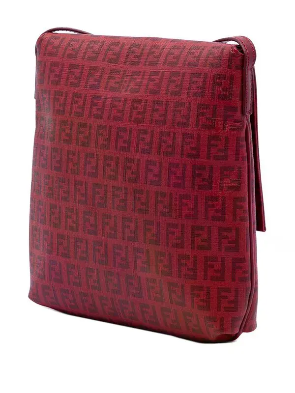 Fendi Zucchino Spalmati Crossbody Bag - Red