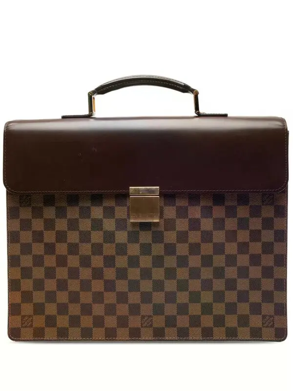 LOUIS VUITTON 2003 Damier Ebene Altona Pm Business Bag - Brown