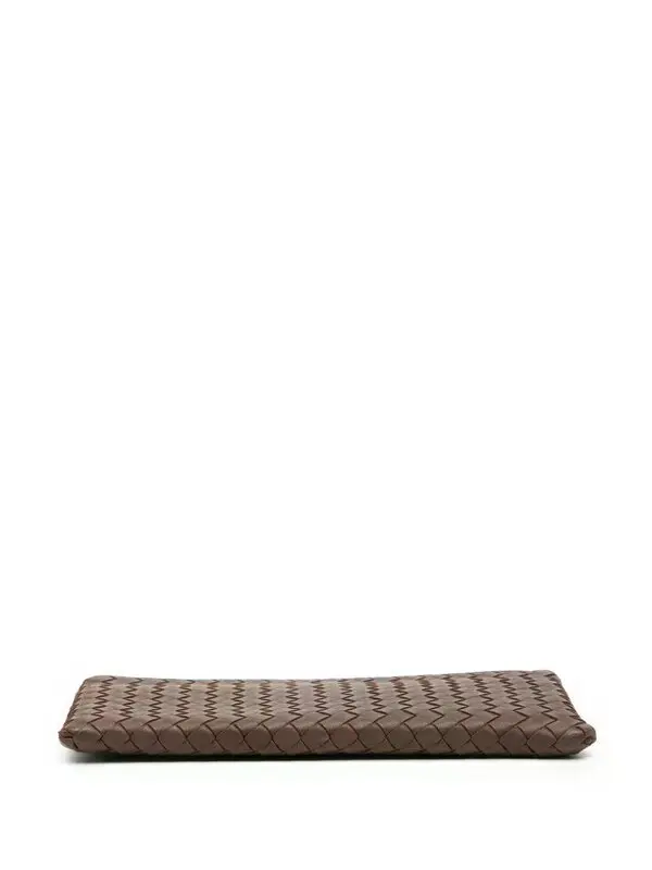 Bottega Veneta Nappa Intrecciato Zip Pouch - Brown