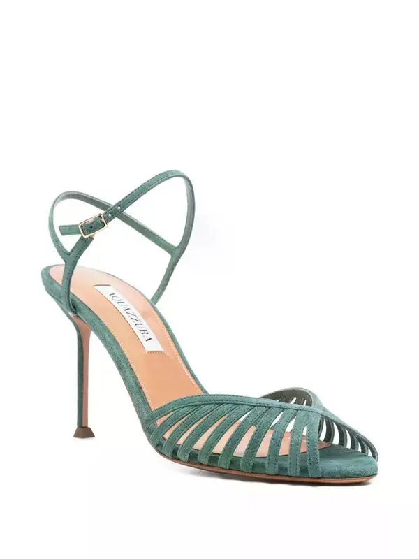 AQUAZZURA Caged-strap Suede Sandals