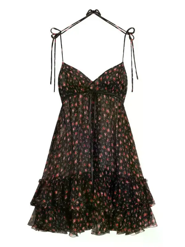 Dolce & Gabbana Floral Mini Dress - Black
