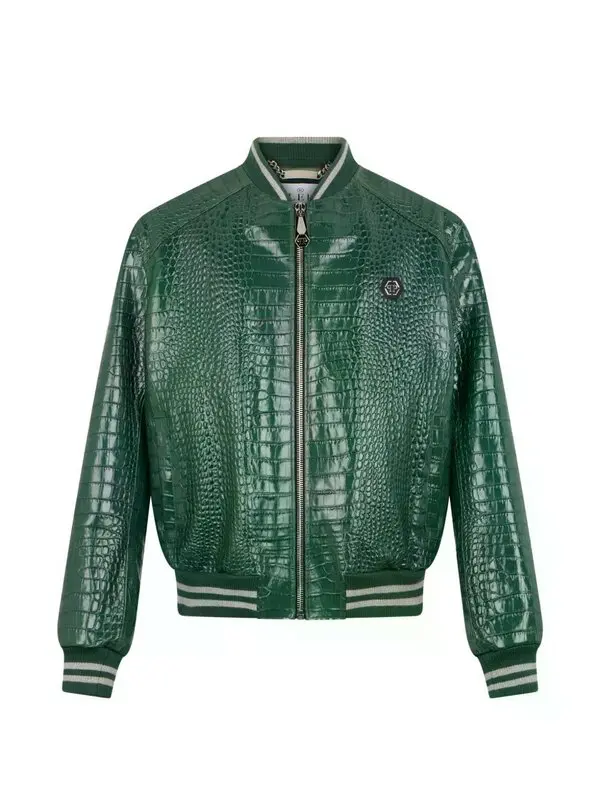 Philipp Plein Leather Bomber Jacket
