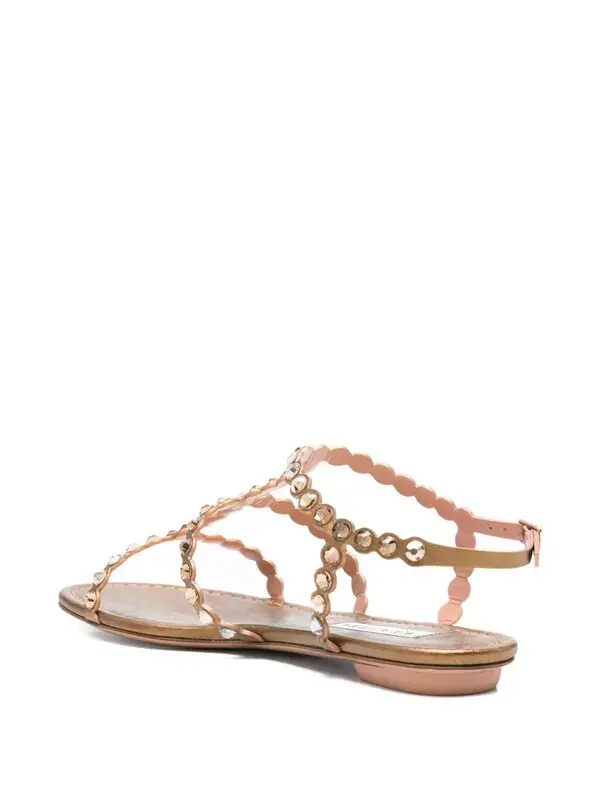 AQUAZZURA Crystal-embellished Leather Sandals