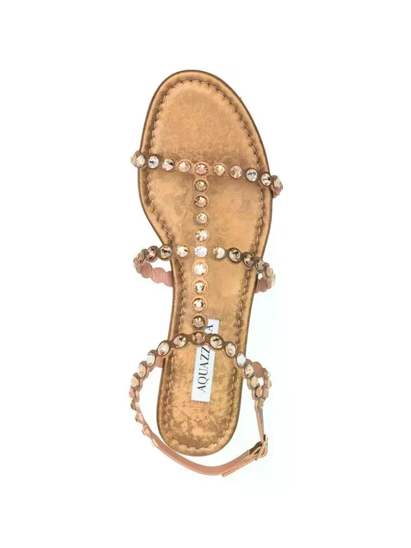 AQUAZZURA Crystal-embellished Leather Sandals