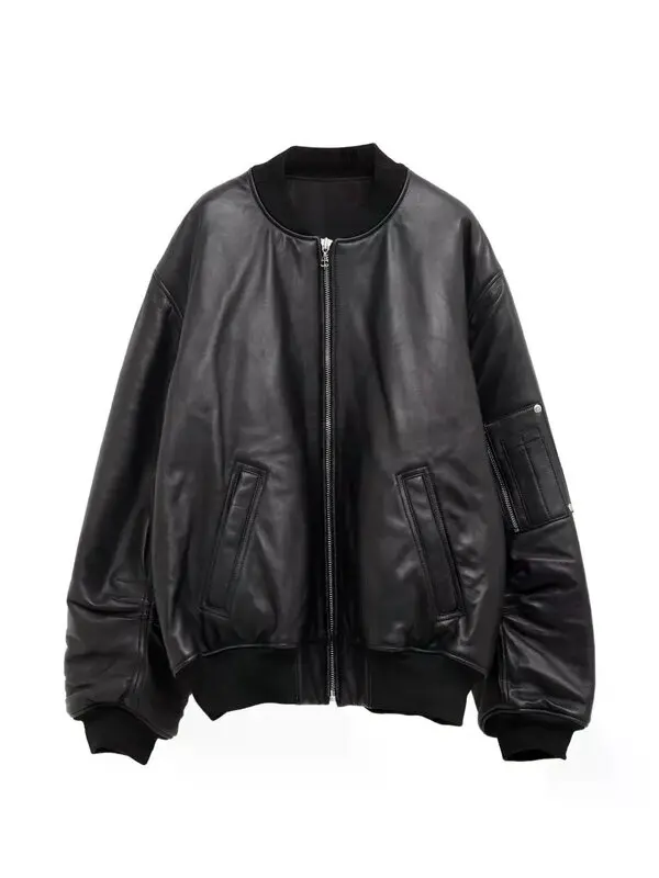 AMAL GUESSOUS Leather Zip-up Jacket