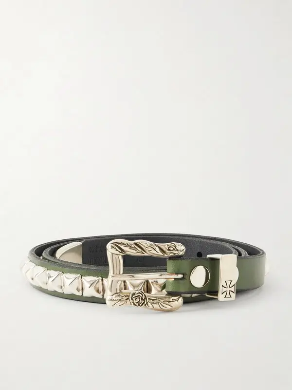 Enfants Riches Déprimés Classique 2cm Studded Leather Belt - Green