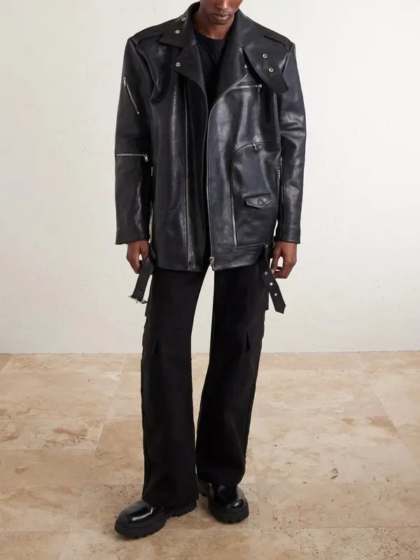 Rick Owens Jumbo Bauhaus Stooges Oversized Leather Jacket - Black