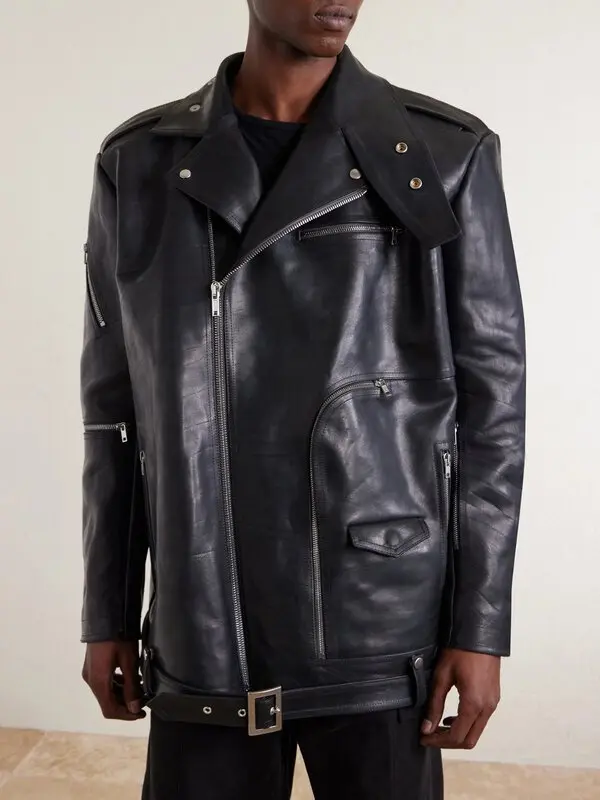Rick Owens Jumbo Bauhaus Stooges Oversized Leather Jacket - Black