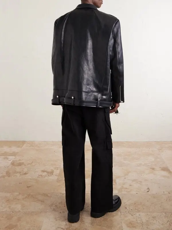 Rick Owens Jumbo Bauhaus Stooges Oversized Leather Jacket - Black