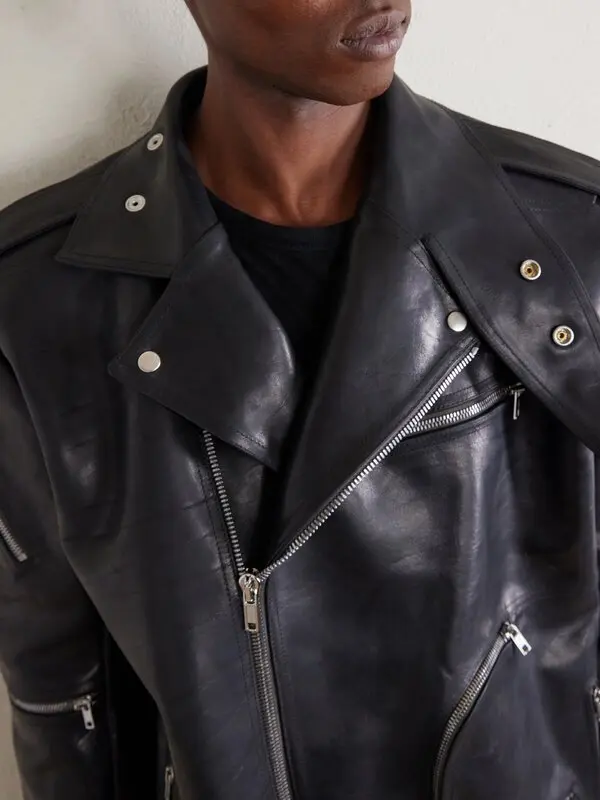 Rick Owens Jumbo Bauhaus Stooges Oversized Leather Jacket - Black