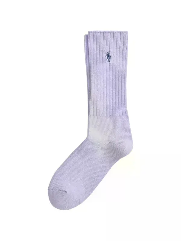 Polo Ralph Lauren Logo-embroidered Ribbed Socks - Purple