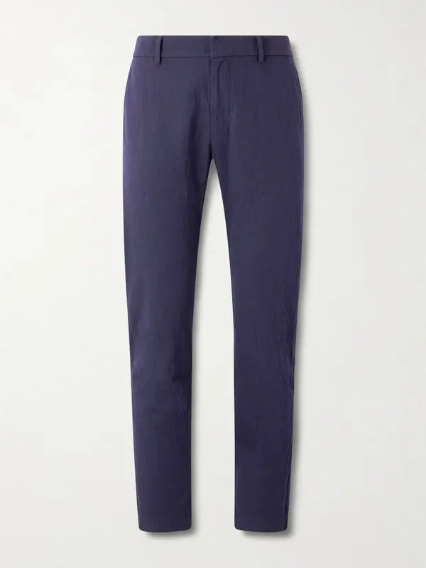 Barena Venezia Slim-leg Crinkled Cotton-blend Trousers