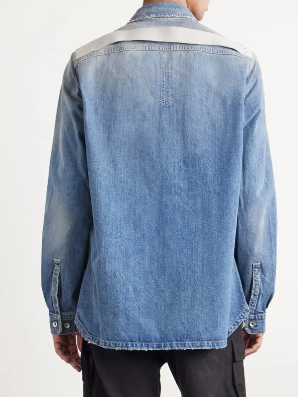 Rick Owens Distressed Denim Overshirt - Blue