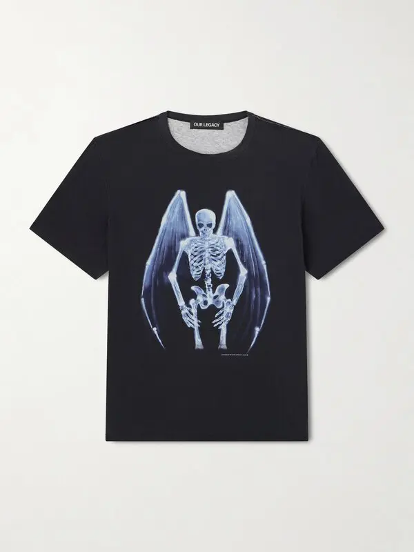Our Legacy New Box Printed Cotton-jersey T-shirt - Black