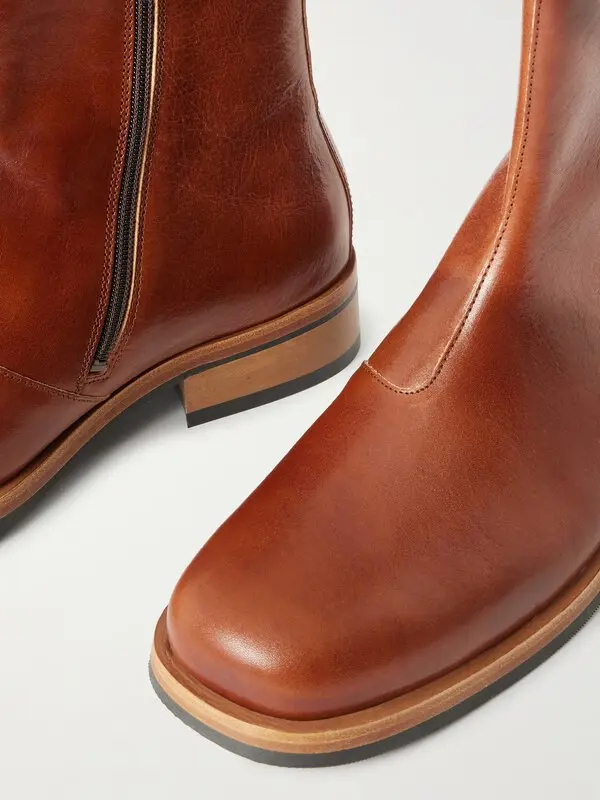 Our Legacy Camion Glossed-leather Boots - Brown