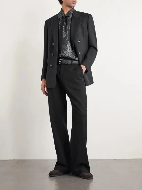 Our Legacy Every Printed Cotton And Linen-blend Shirt - Black