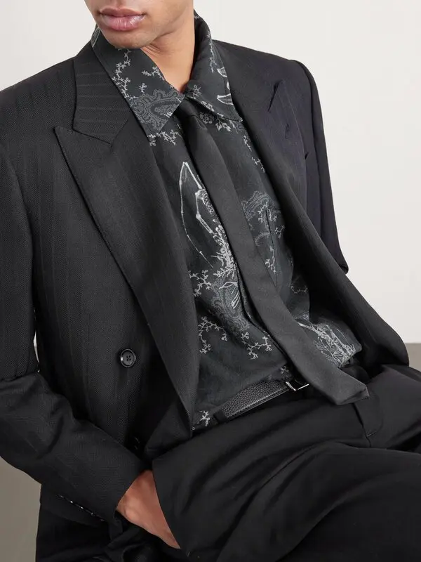Our Legacy Every Printed Cotton And Linen-blend Shirt - Black