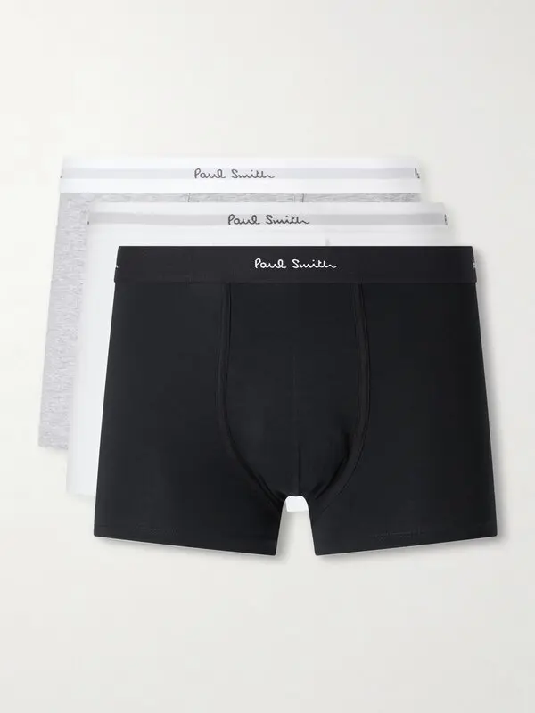 Paul Smith Three-pack Stretch Organic Cotton-jersey Boxer Briefs - Multi