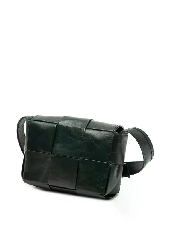Bottega Veneta Candy Nappa Intrecciato Cassette Crossbody Bag - Black