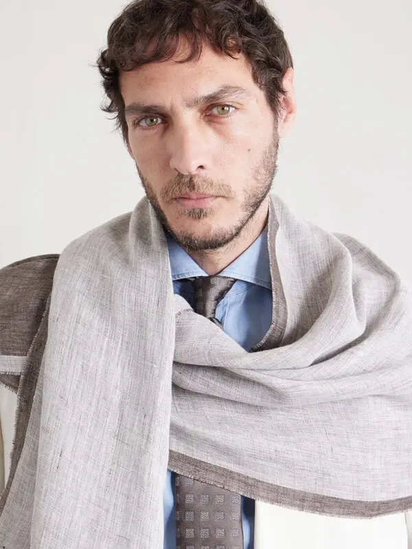 Brunello Cucinelli Fringed Linen Scarf - Brown