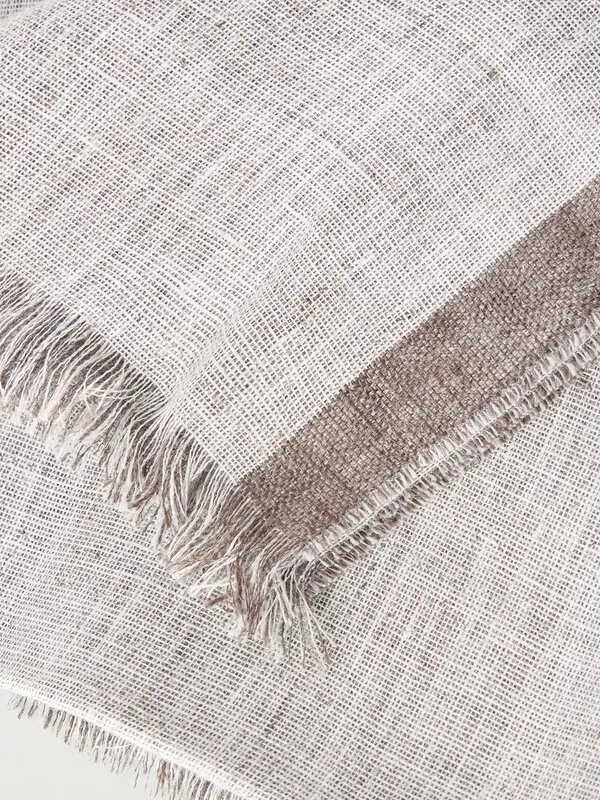 Brunello Cucinelli Fringed Linen Scarf - Brown
