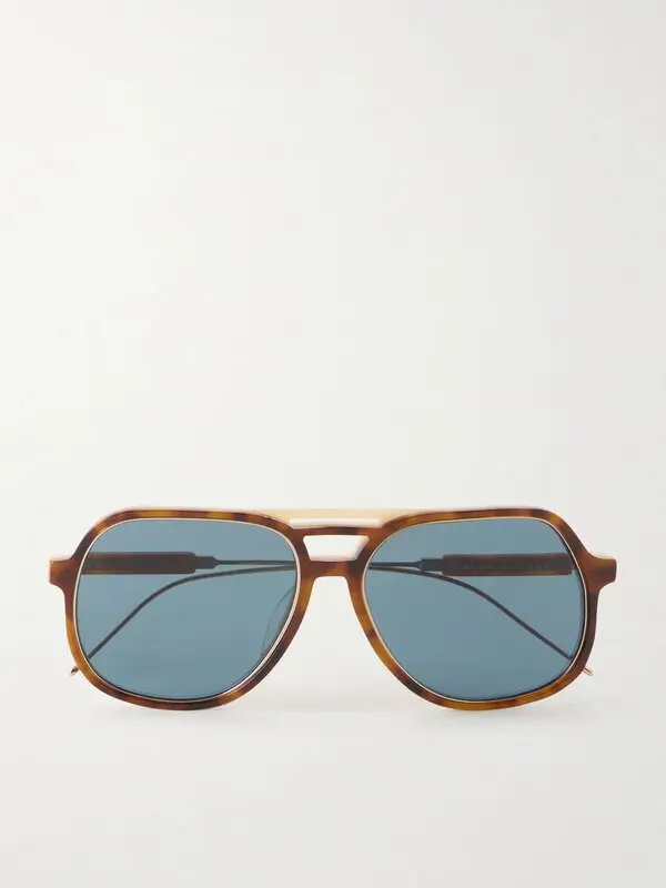 Brunello Cucinelli Aviator-style Sunglasses - Tortoiseshell