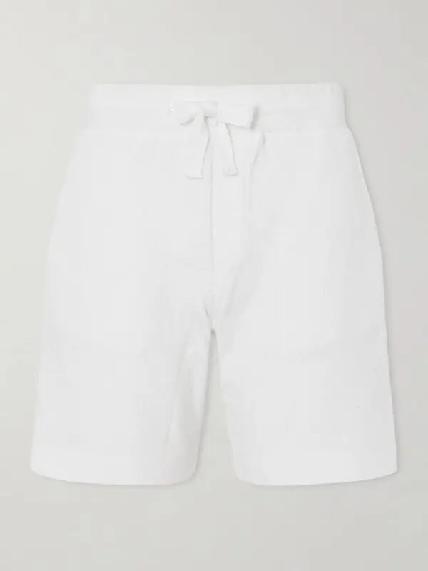 Orlebar Brown Trevone Straight-leg Cotton-terry Shorts - Neutrals