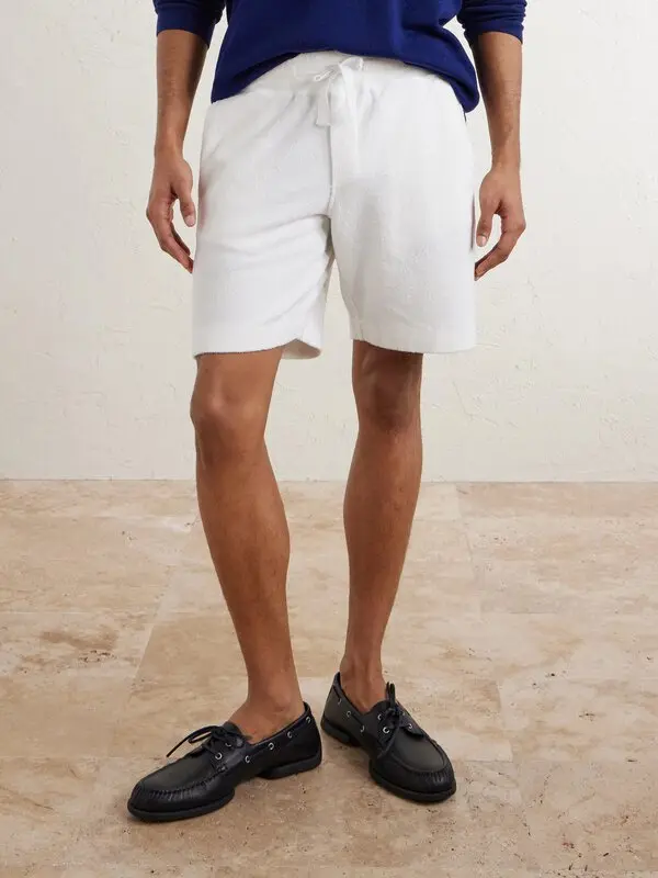 Orlebar Brown Trevone Straight-leg Cotton-terry Shorts - Neutrals