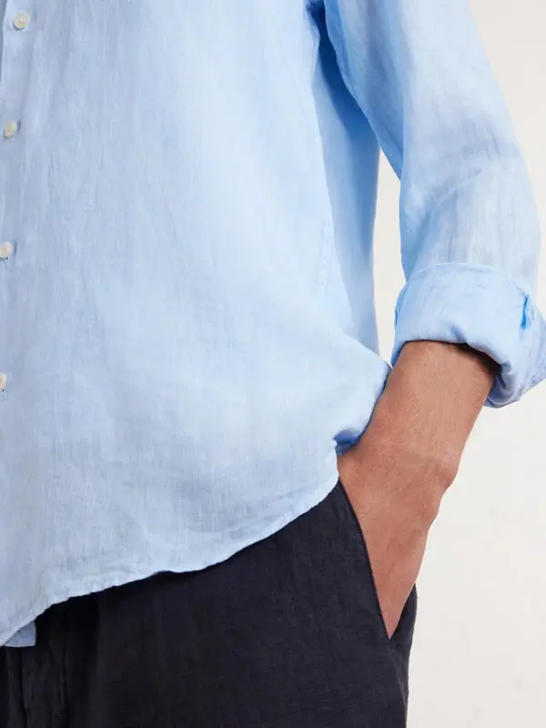 Altea Garment-dyed Linen Shirt - Blue