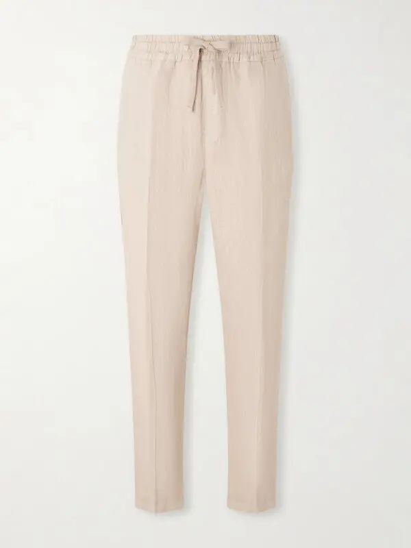 Altea Mattia Straight-leg Linen Trousers - Neutrals