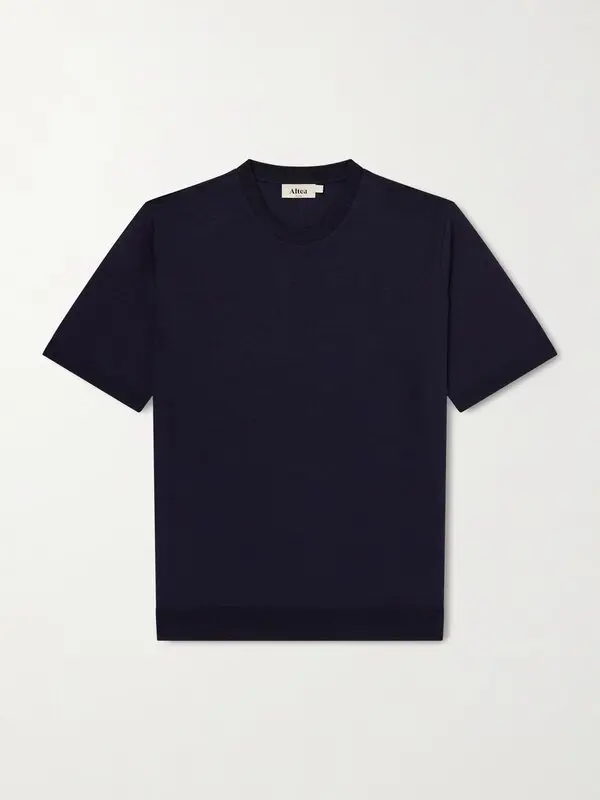 Altea Cecil Lyocell And Cotton-blend Jersey T-shirt - Blue