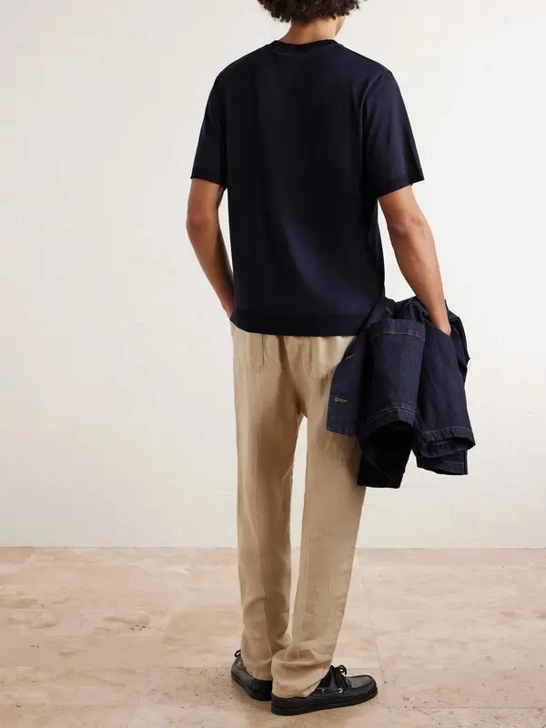 Altea Cecil Lyocell And Cotton-blend Jersey T-shirt - Blue