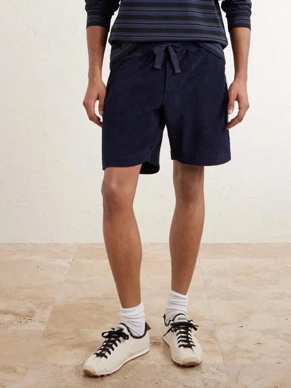 Orlebar Brown Trevone Straight-leg Cotton-terry Shorts - Blue