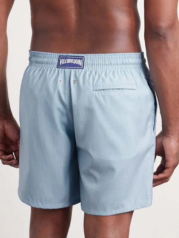 Vilebrequin Straight-leg Mid-length Striped Wool-blend Swim Shorts