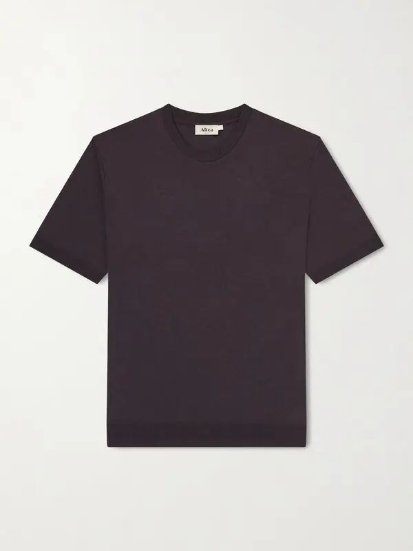Altea Cecil Lyocell And Cotton-blend Jersey T-shirt - Brown