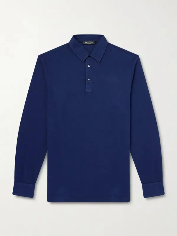 Loro Piana Cotton-piqué Polo Shirt - Blue