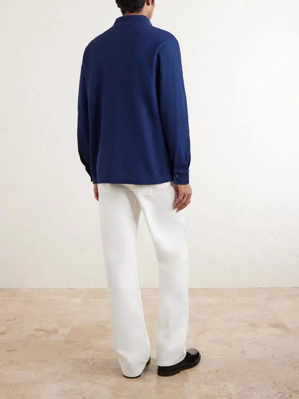 Loro Piana Cotton-piqué Polo Shirt - Blue